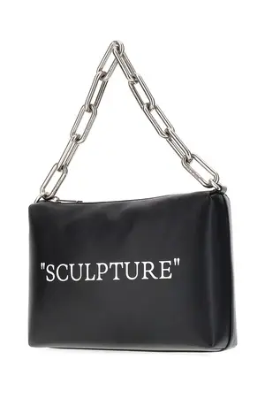 Off-White Logo Printed Zip-up Shoulder Bag - Black/silver