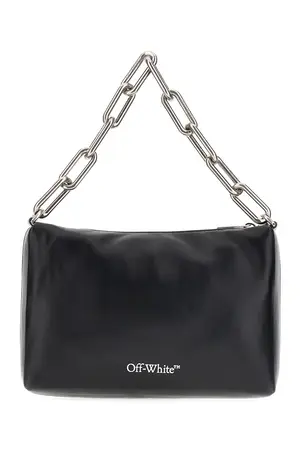 Off-White Logo Printed Zip-up Shoulder Bag - Black/silver