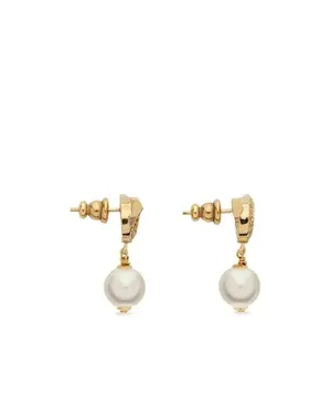 FERRAGAMO Gancini Pearl Drop Earrings - Golden