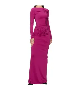 16Arlington Stretch Jersey Maxi Dress With Gathered Waist