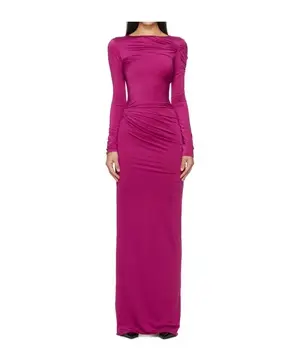 16Arlington Stretch Jersey Maxi Dress With Gathered Waist