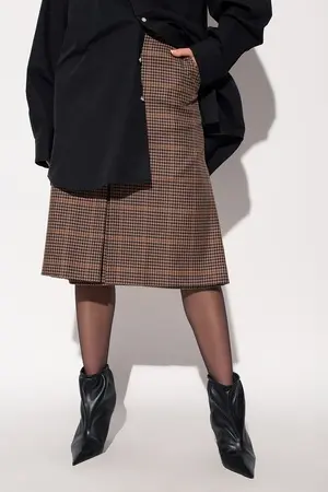 Balenciaga Houndstooth Box Pleat Skirt