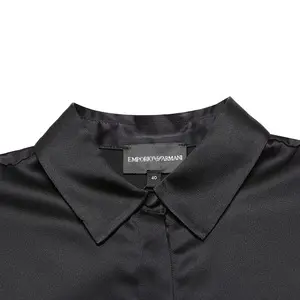 Emporio Armani Long-sleeved Satin Shirt - Black