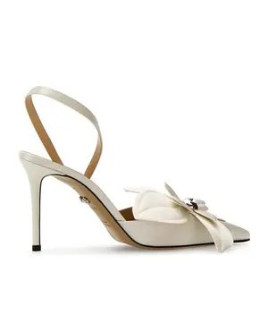 MACHMACH Mach & Mach Pointed Toe Embellished Stiletto Slingback Pumps