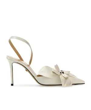 MACHMACH Mach & Mach Pointed Toe Embellished Stiletto Slingback Pumps