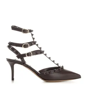 Valentino Garavani Studded High Heel Pumps - Dark Brown
