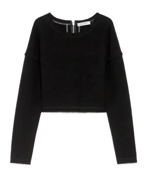 Max Mara Zip Detailed Crewneck Jumper