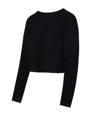 Max Mara Zip Detailed Crewneck Jumper - Black