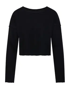 Max Mara Zip Detailed Crewneck Jumper - Black