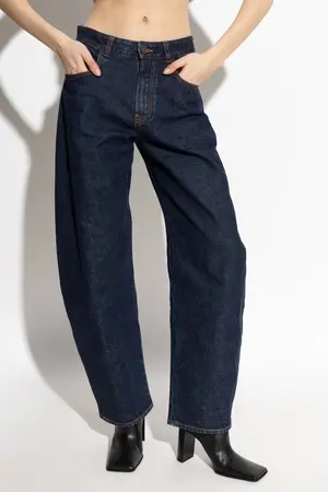 Alaïa Low Round Denim Pants - Black