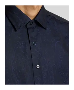 Etro Cotton Jacquard Shirt - Navy Blue