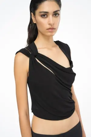 Pinko Asymmetric Ruched Cut-out Top