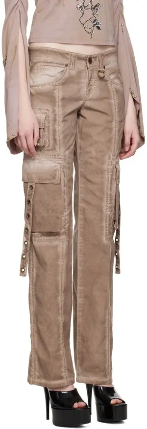 Blumarine Low-rise Cargo Trousers - Nude