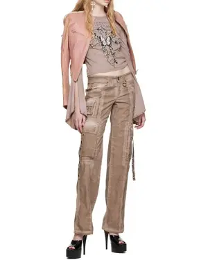 Blumarine Low-rise Cargo Trousers - Nude