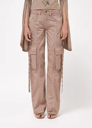 Blumarine Low-rise Cargo Trousers - Nude