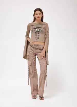 Blumarine Low-rise Cargo Trousers - Nude