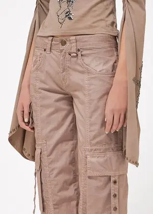 Blumarine Low-rise Cargo Trousers - Nude