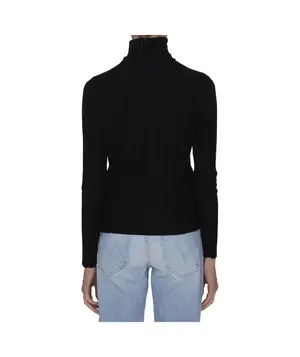 ALLUDE Ribbed Turtleneck Knitwear - Black