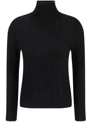 ALLUDE Ribbed Turtleneck Knitwear - Black
