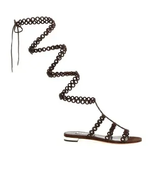 AQUAZZURA Gladiator Sandals With Chain Detailing - Black