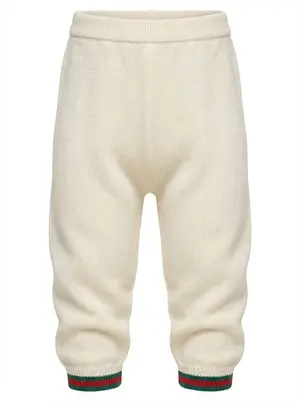 Gucci Baby Wool Pants With Web Trim