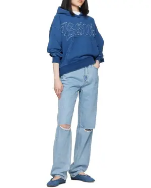 Ksubi Light Wash Distressed Straight Leg Jeans