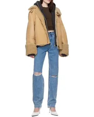 Ksubi Light Wash Distressed Straight Leg Jeans