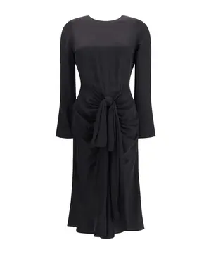 Alaïa Long Sleeve Draped Midi Dress