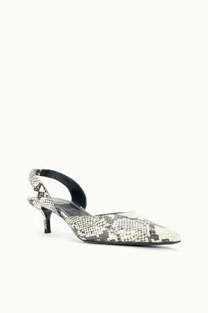 Staud Sebastian Snakeskin Pointed Toe High-heeled Sandals - White Snake