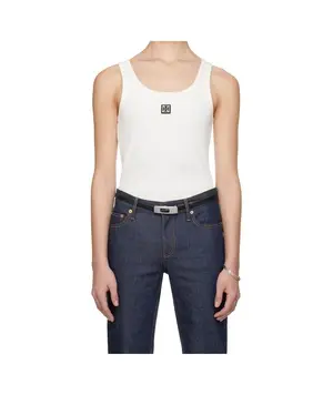 Tory Burch Scoop Neck Ribbed Tank Top