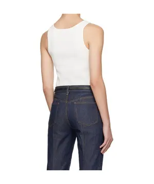 Tory Burch Scoop Neck Ribbed Tank Top