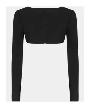 Dsquared2 Cropped Long Sleeve Top With Logo Plaque