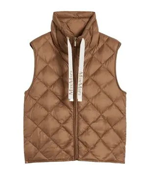 Max Mara Max Mara The Cube Tregic Zip-Up Drawstring Gilet Caramel Color