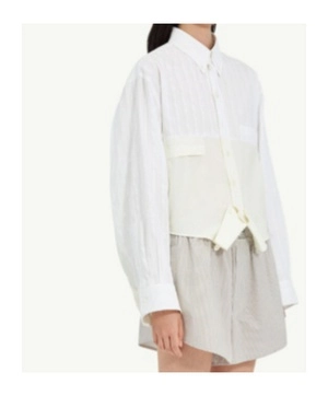 MAISON MARGIELA Mirrored Poplin Shirt - White And Beige