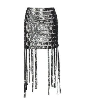 Pinko Sequined Gladiator Skirt With Fringe Detailing