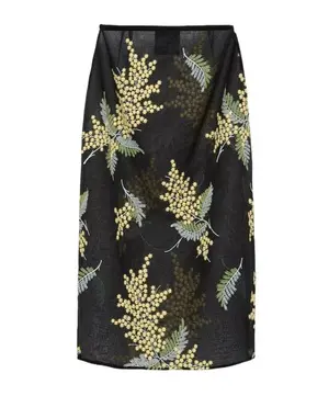 Prada Embroidered Organza Midi-skirt