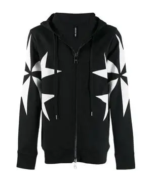 Neil Barrett Cross-printed Zippered Hoodie