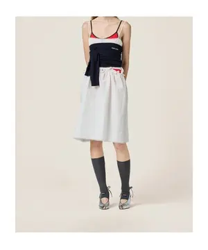 Miu Miu Sleeveless Dress With Logo Detail - White