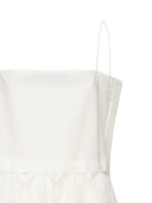 Miu Miu Sleeveless Dress With Logo Detail - White