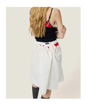 Miu Miu Sleeveless Dress With Logo Detail - White