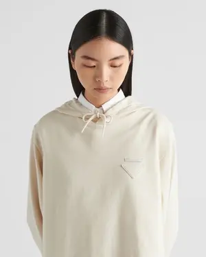 Prada Triangle-logo Drawstring Hoodie Dress
