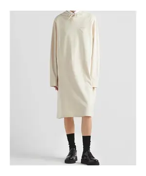 Prada Triangle-logo Drawstring Hoodie Dress