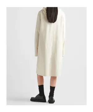 Prada Triangle-logo Drawstring Hoodie Dress