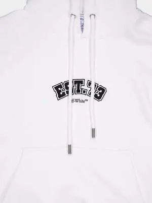 Off-White Cotton Hoodie With Graphic Prints