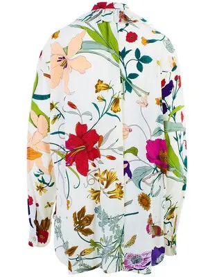 Gucci Ruffle Trim Floral Print Shirt