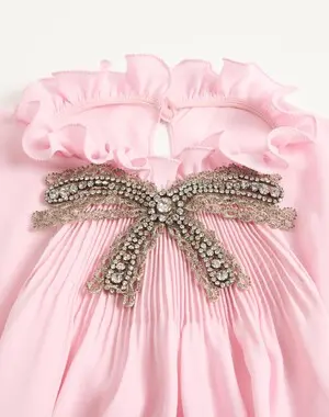 Valentino Garavani Embellished Bow Cape Dress