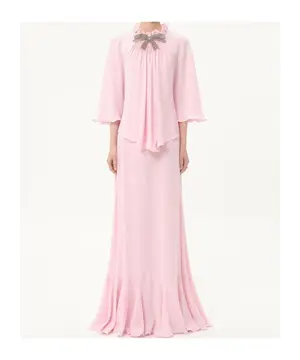 Valentino Garavani Embellished Bow Cape Dress