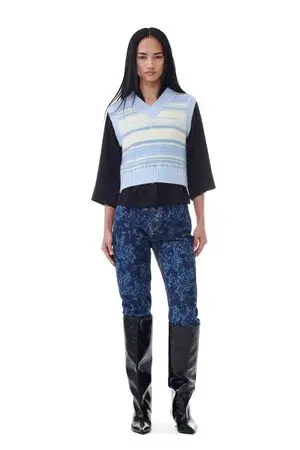 GANNI Striped Knit Vest