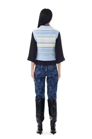 GANNI Striped Knit Vest