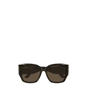 Balenciaga Bb Logo Square Frame Sunglasses - Havana